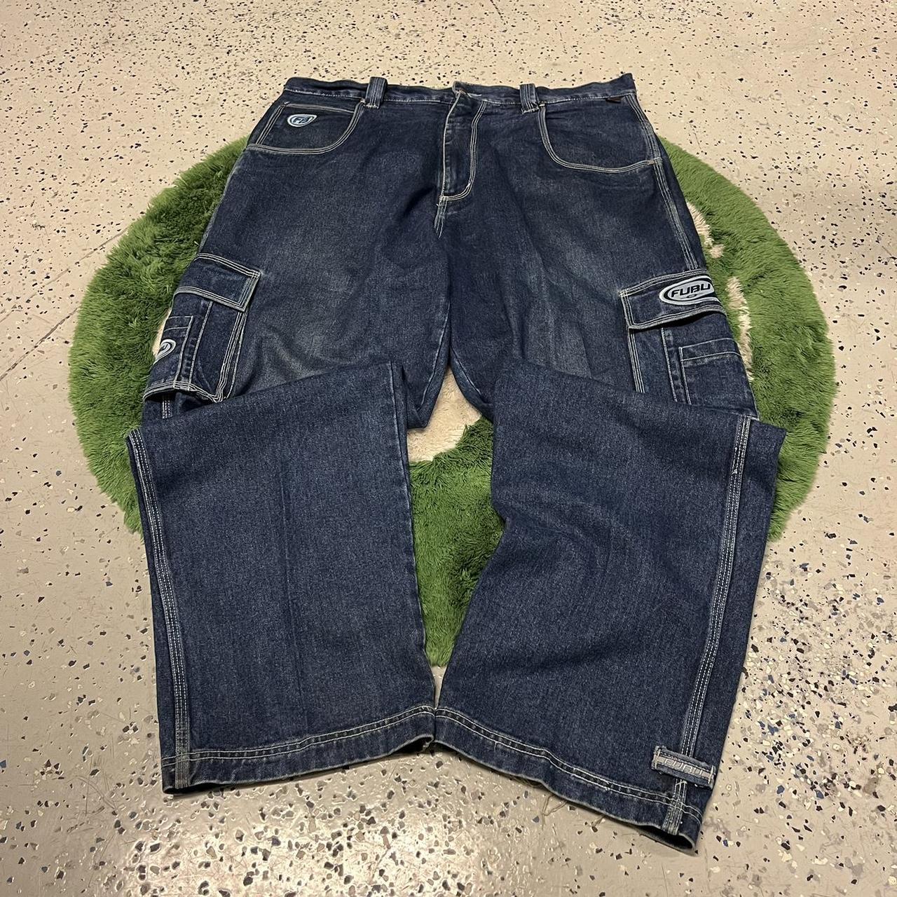 90s fubu y2k sick huge baggy pants with sick back... - Depop