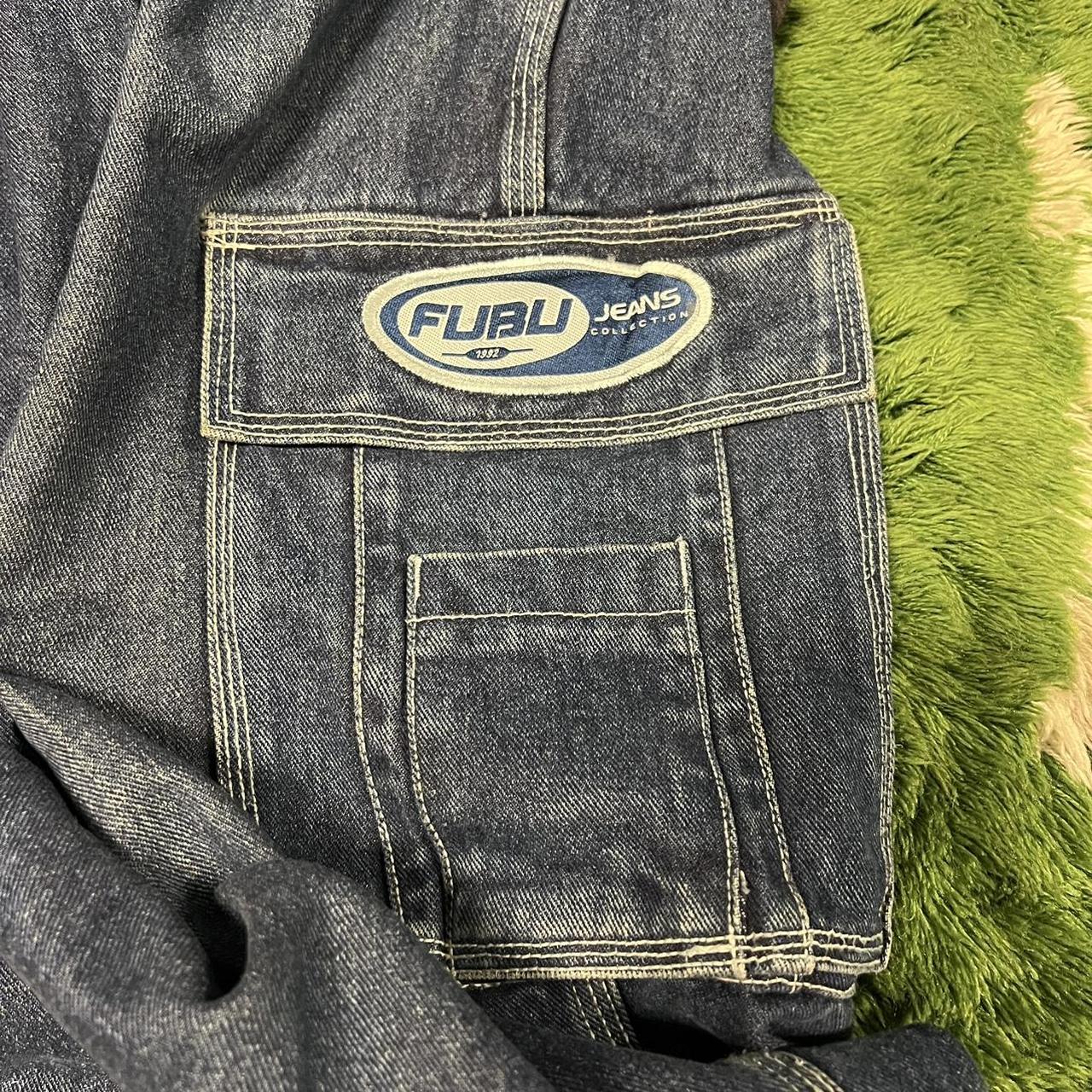 90s fubu y2k sick huge baggy pants with sick back... - Depop