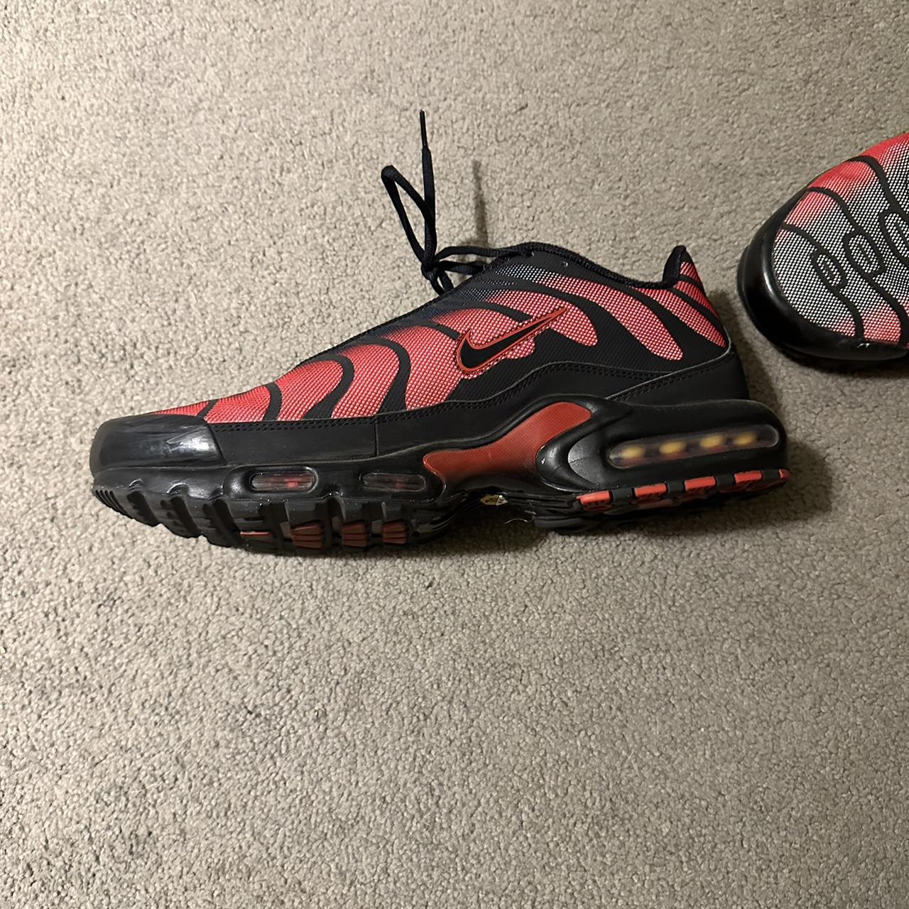 Nike tuned (tn) / Air max plus black red reflective... - Depop