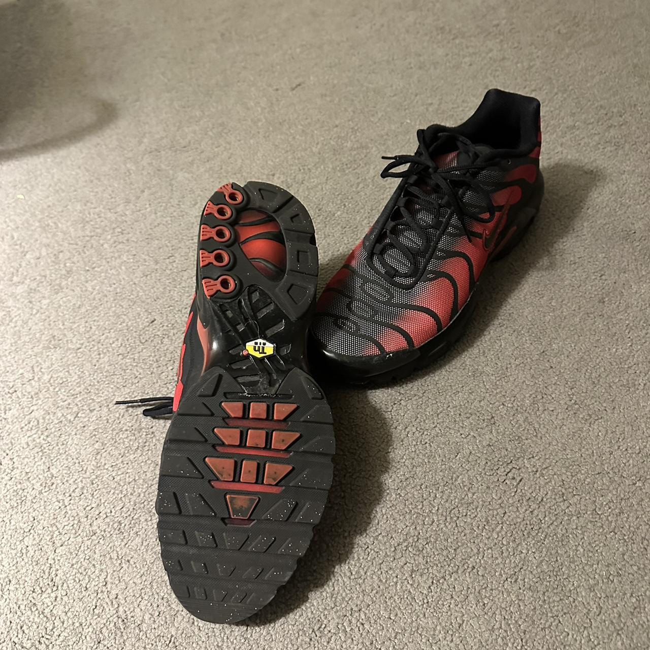 Nike tuned (tn) / Air max plus black red reflective... - Depop
