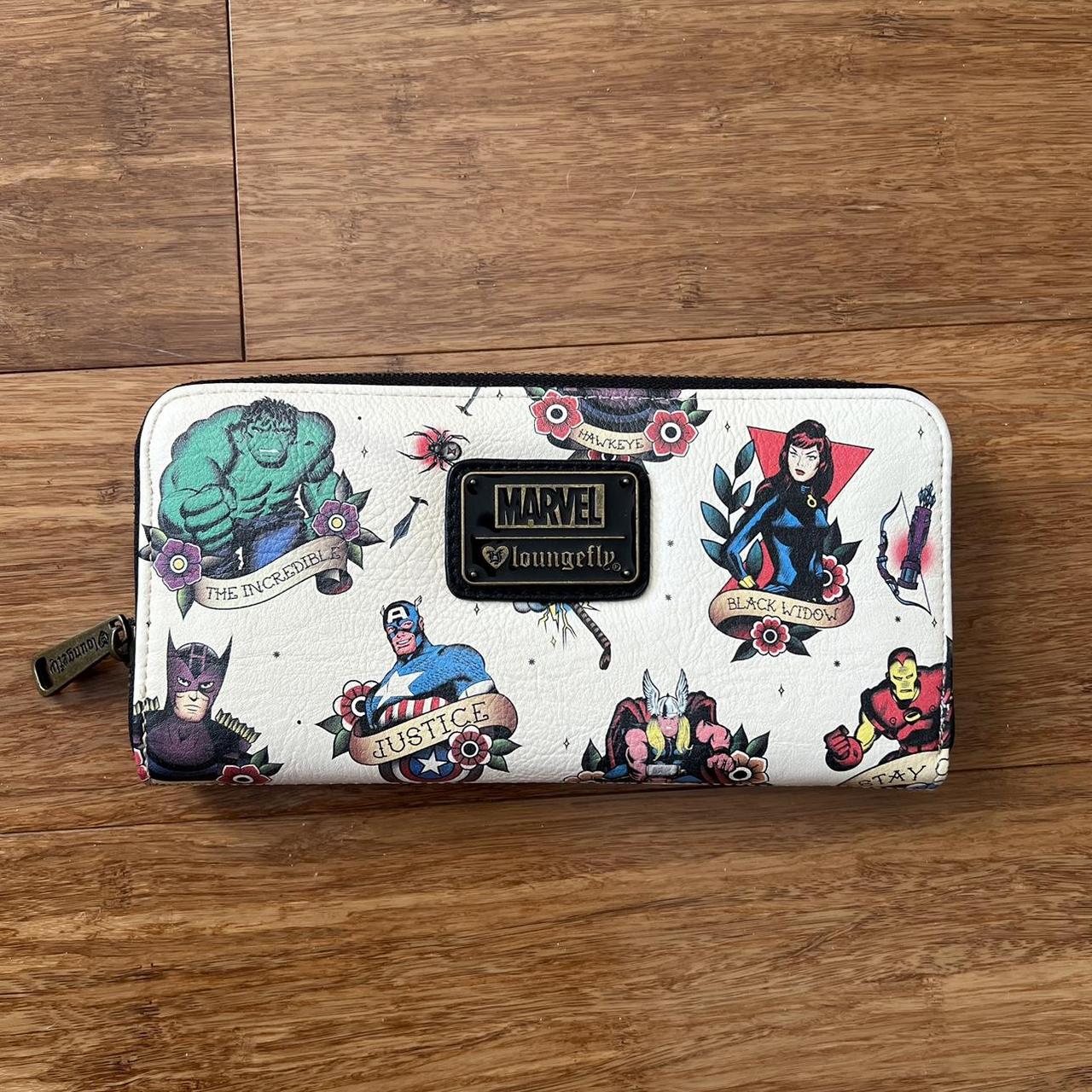 Marvel Avengers Loungefly wallet. Used maybe once.... - Depop
