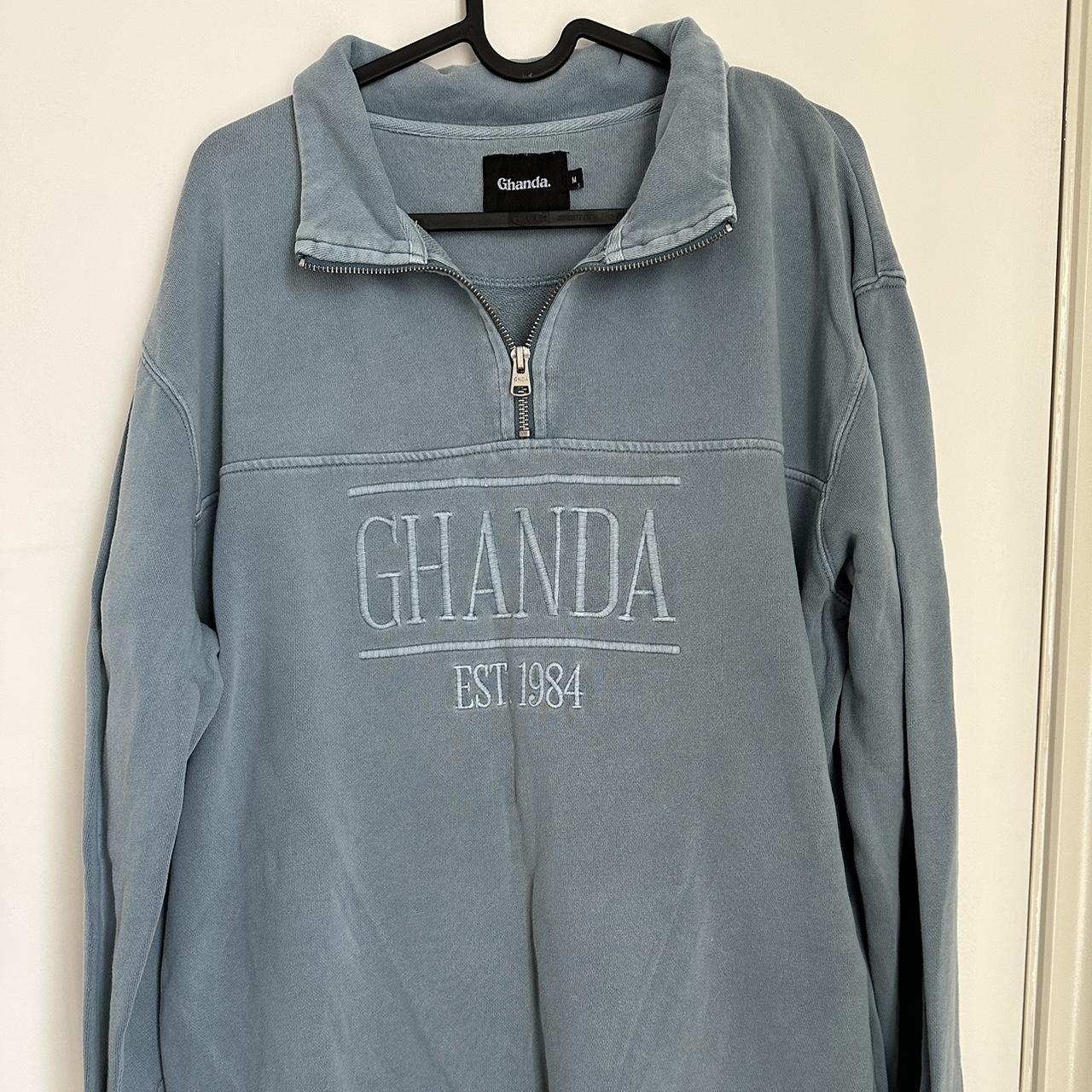 ghanda quarter zip jumper details — has side... - Depop