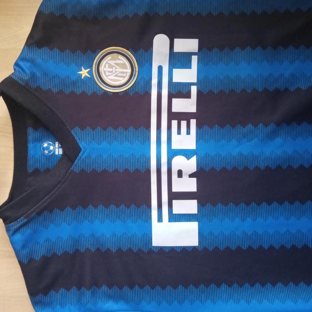Pirelli inter Milan Soccer Jersey Blue Black Fits... | Depop