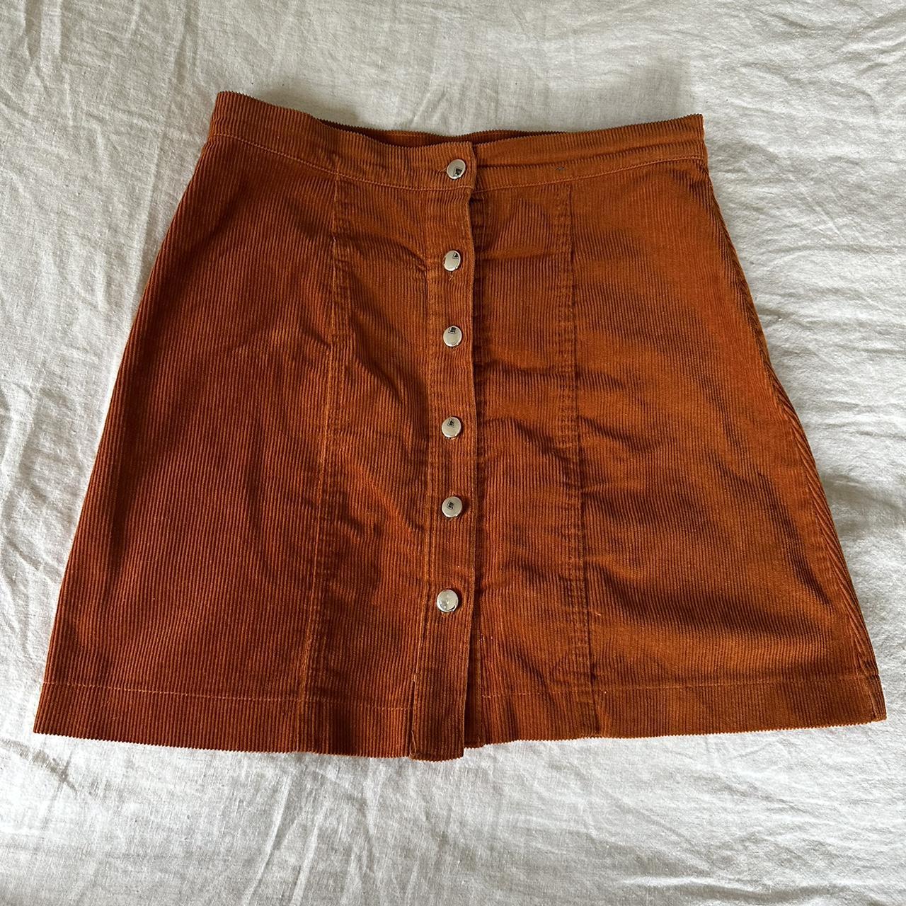 PRIMARK vintage 70s style corduroy skirt Rust /burnt... - Depop