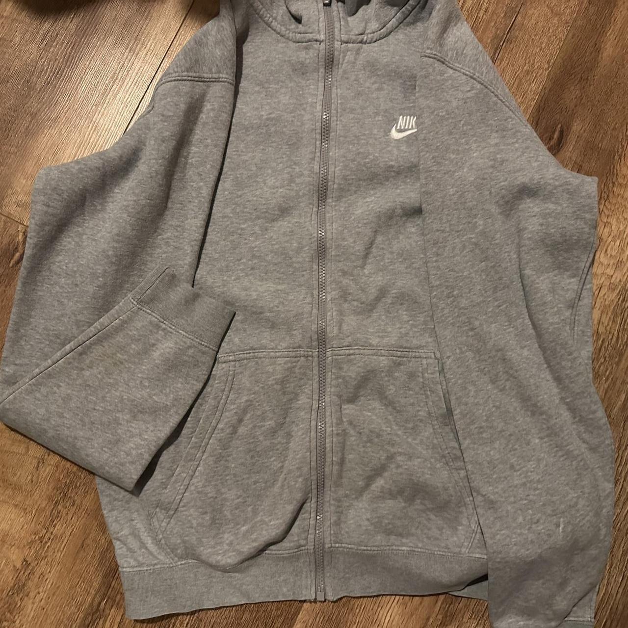 NIKE MENS GREY ZIP UP Size M WORN A BIT BUT STILL... - Depop