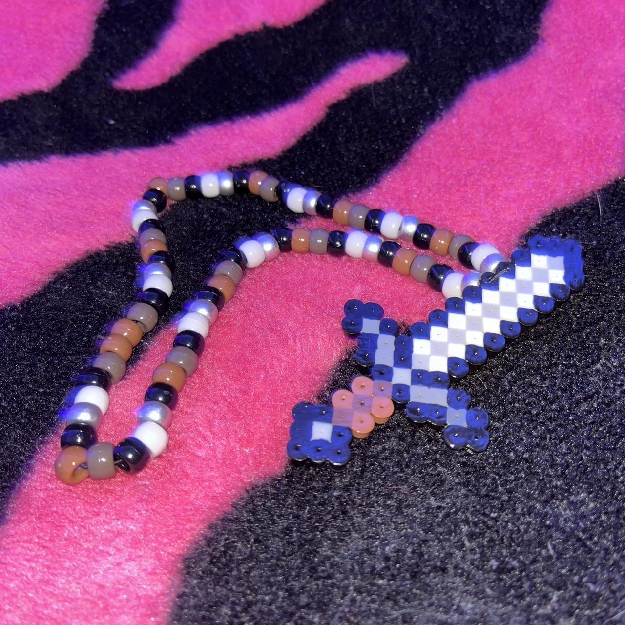 Minecraft Iron Sword Kandi Necklace #scene #emo... - Depop