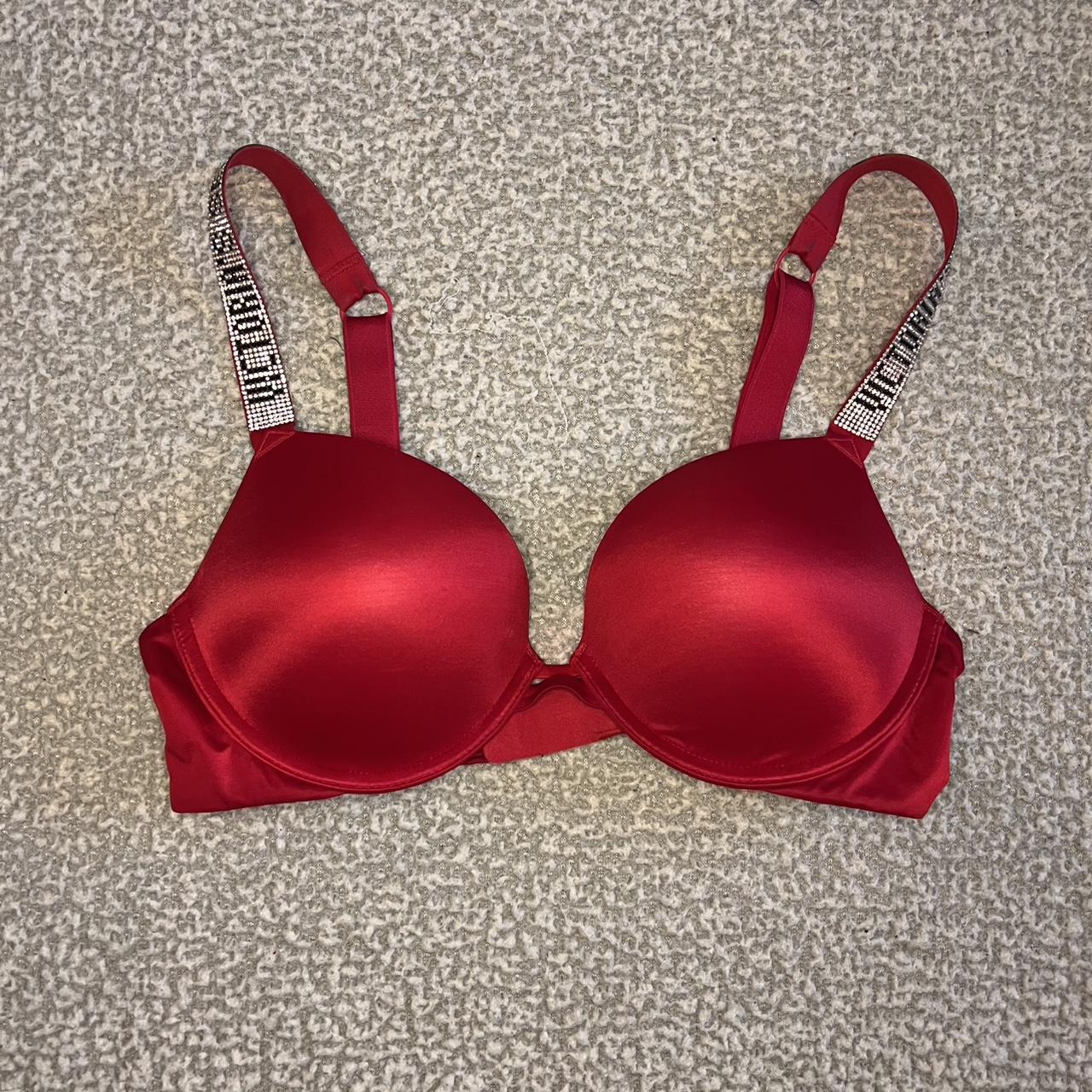 Red Victoria's Secret Bombshell push-up bra #lingerie | Depop