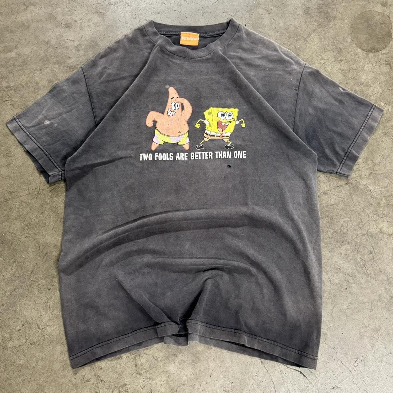 vintage 00's y2k spongebob squarepants 'two fools... - Depop