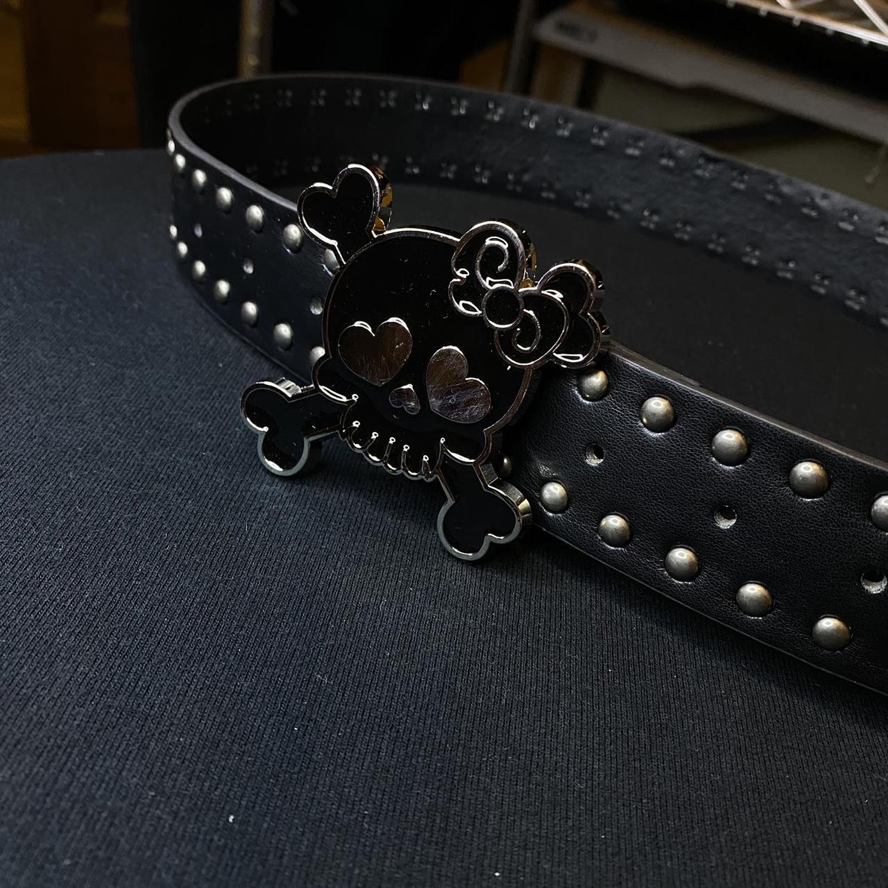 41.3in Black studded monster high belt with skull... - Depop