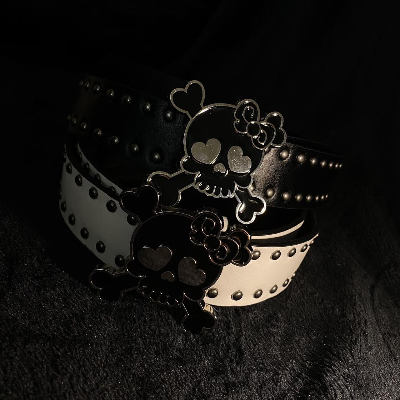 Black and white skull monster high belt with heart... - Depop