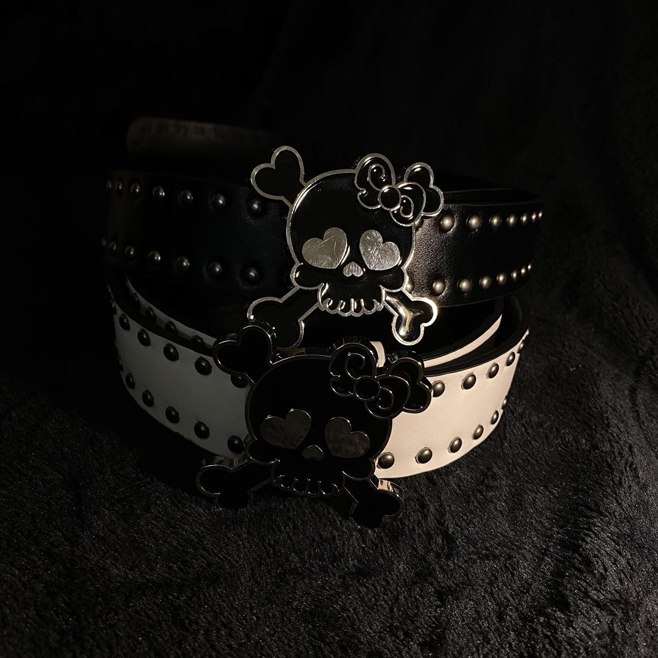 Black and white skull monster high belt with heart... - Depop
