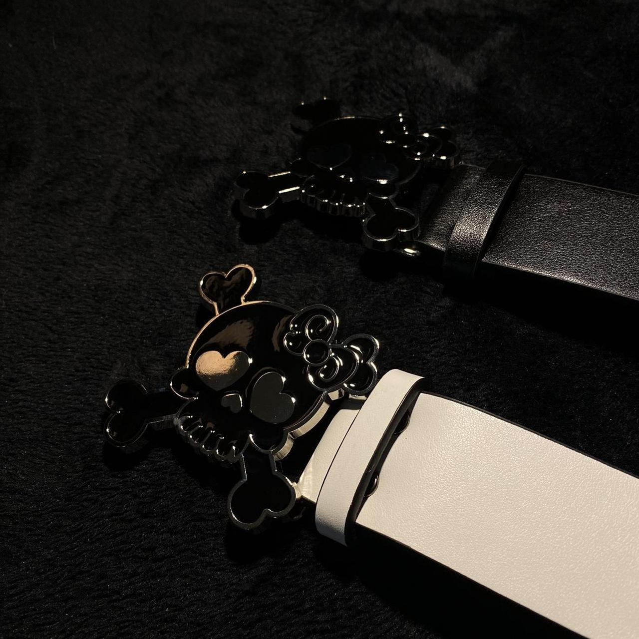 Black and white skull monster high belt with heart... - Depop