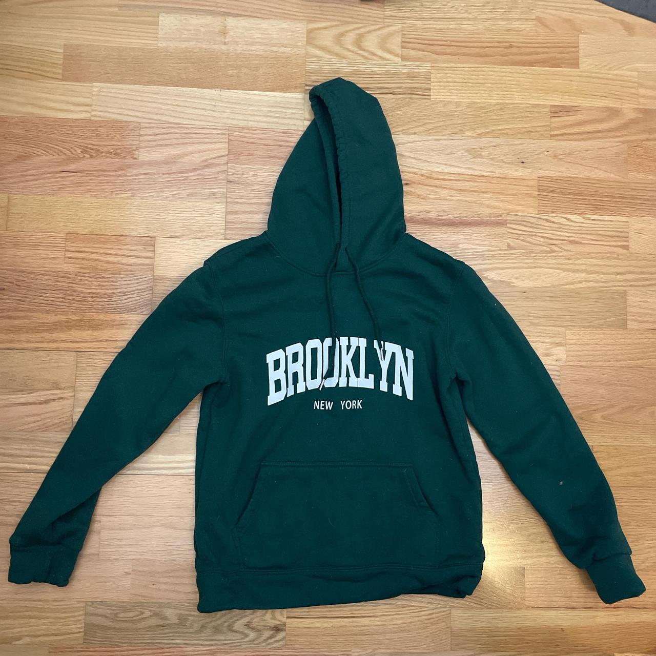 Green small Brooklyn, New York hoodie - Depop