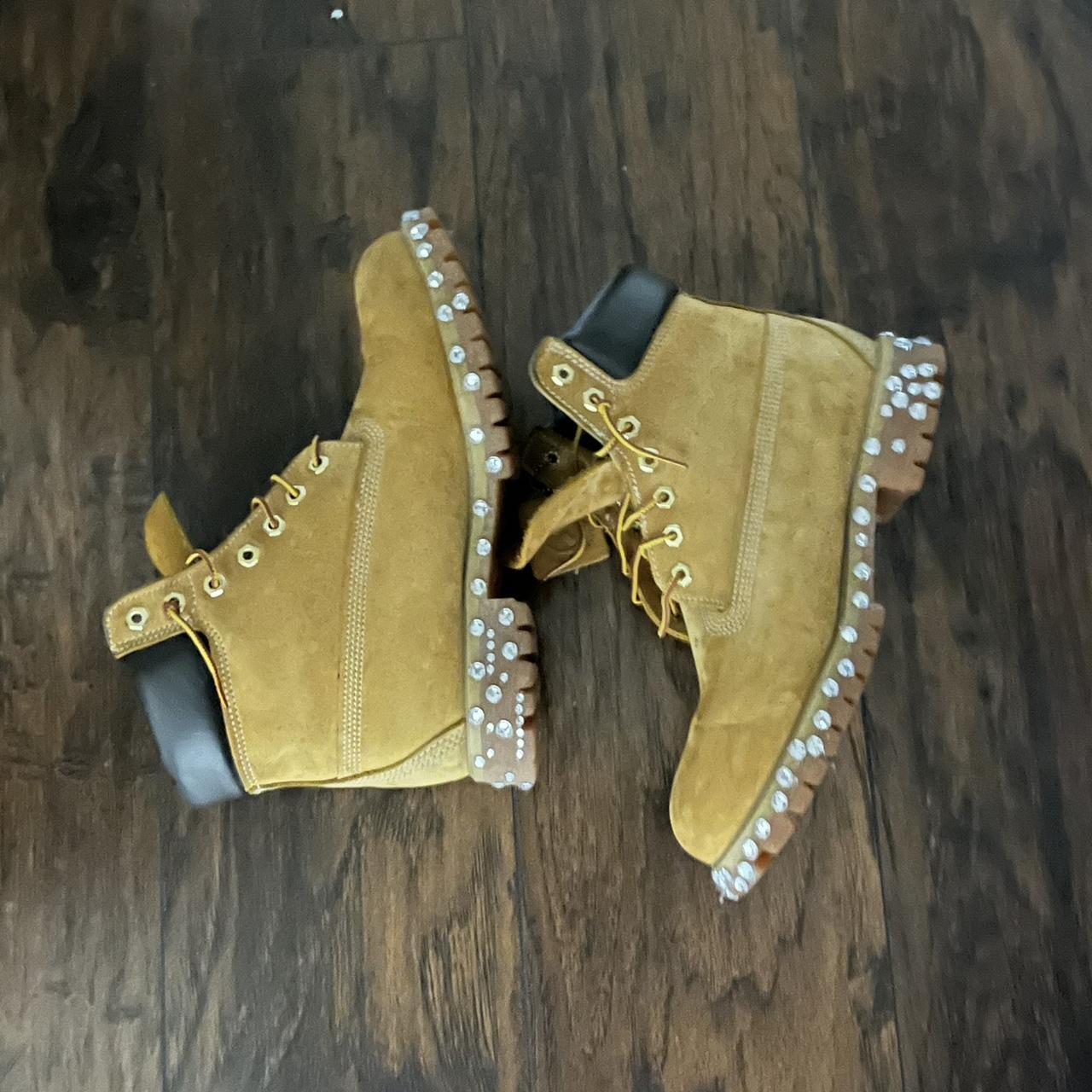 Custom crystal timbs made by me Size 10 The... - Depop