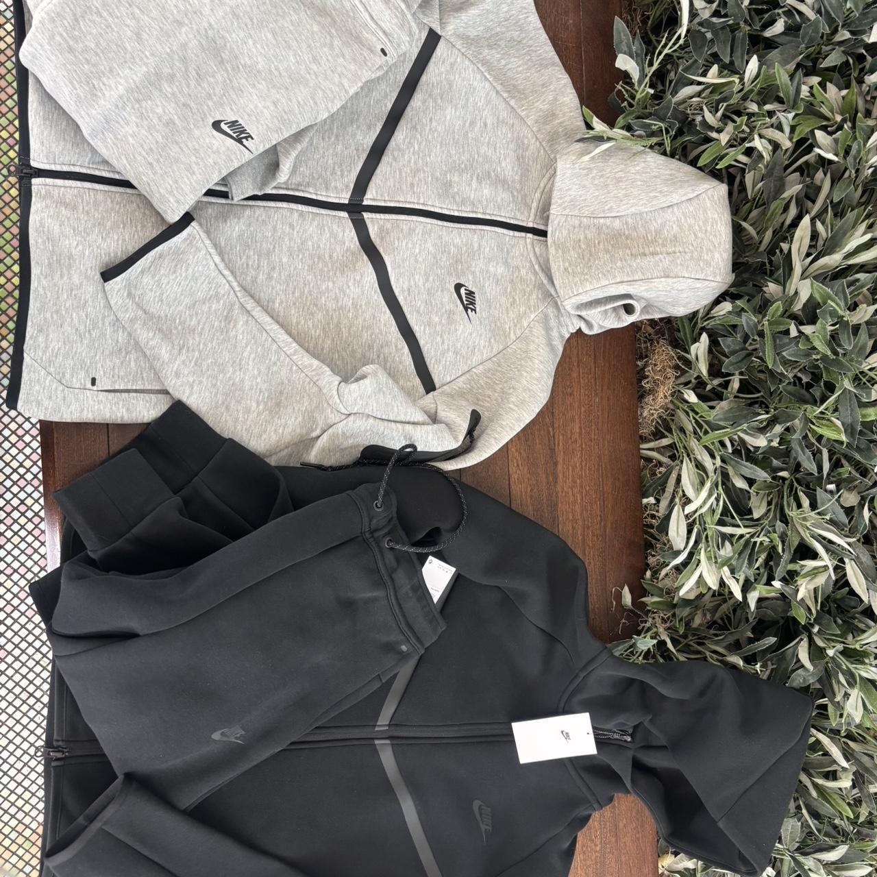Nike Tech Fleece black and grey tracksuit | Depop