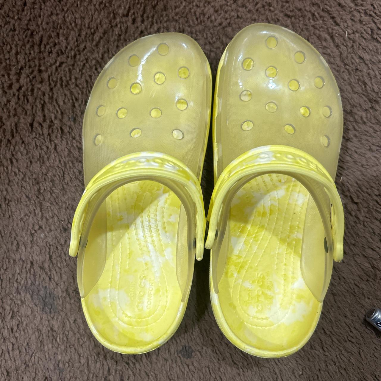 clear yellow crocs - Depop