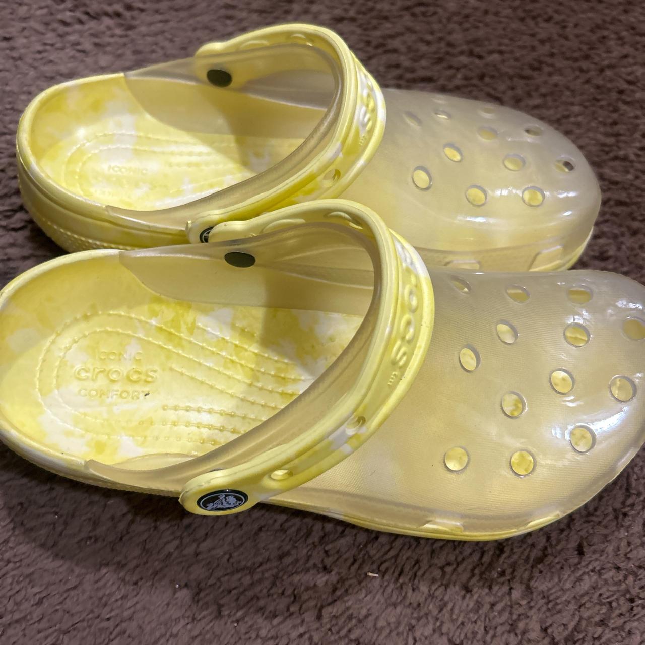clear yellow crocs - Depop