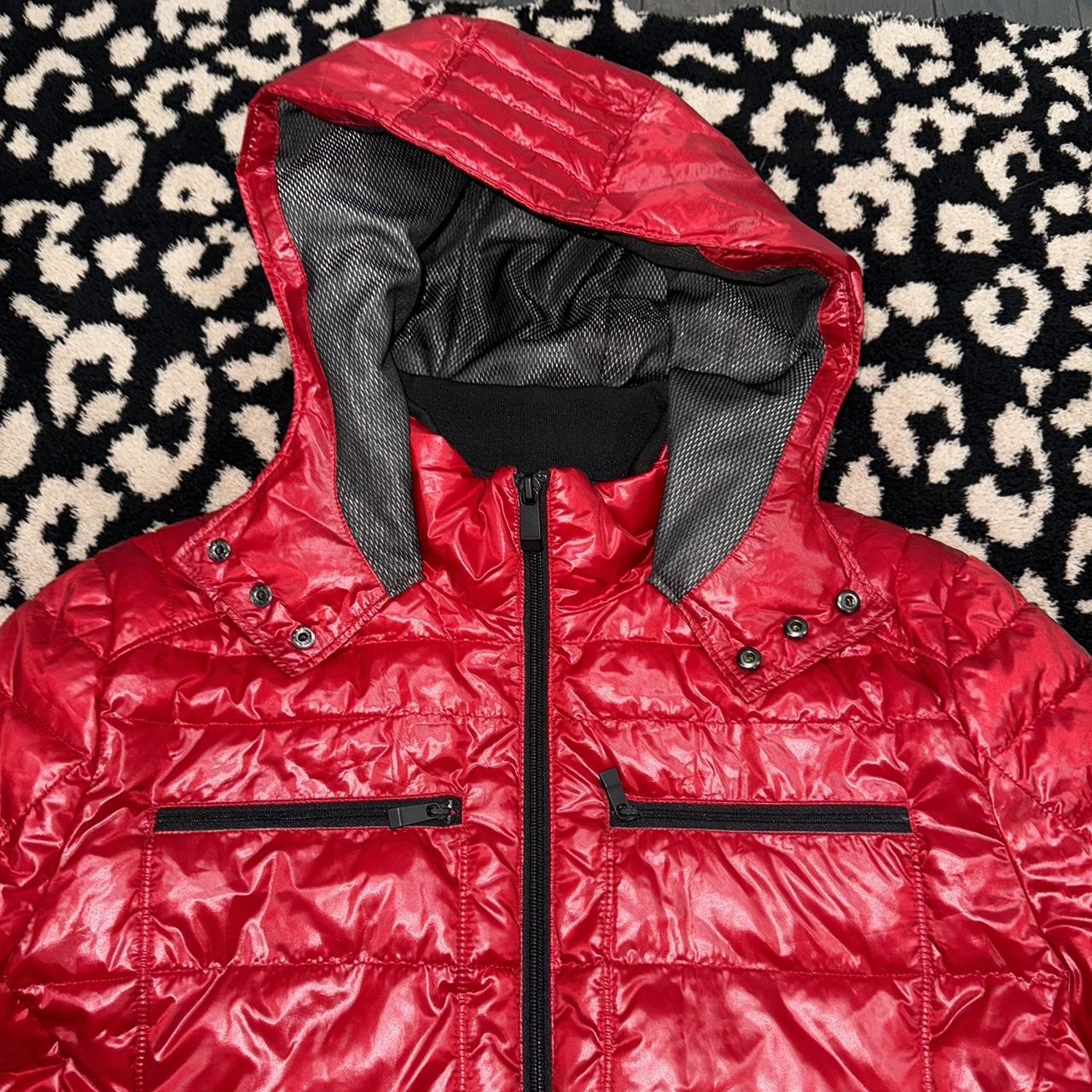 Men’s red calvin klein puffer jacket - Depop