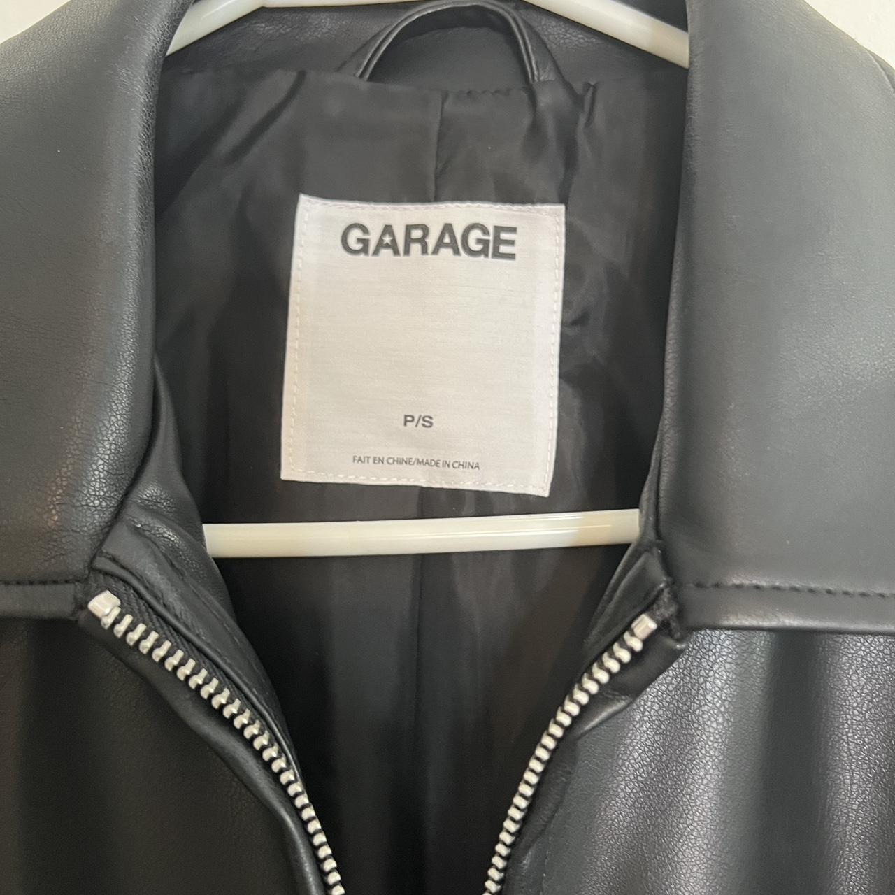 Garage faux leather cropped jacket - nice oversized... - Depop