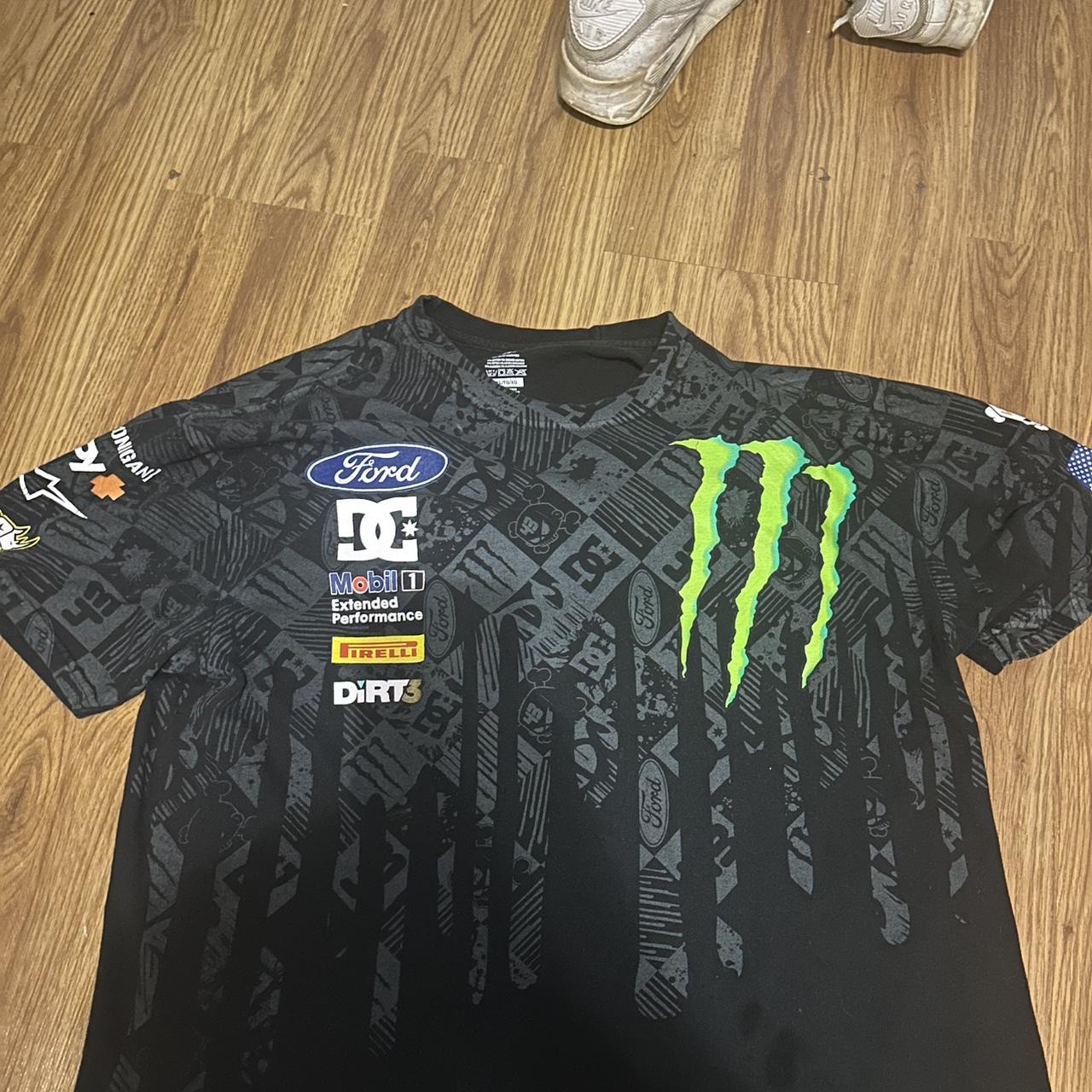Y2k Monster energy dc shoes AOP racing shirt Dope... | Depop