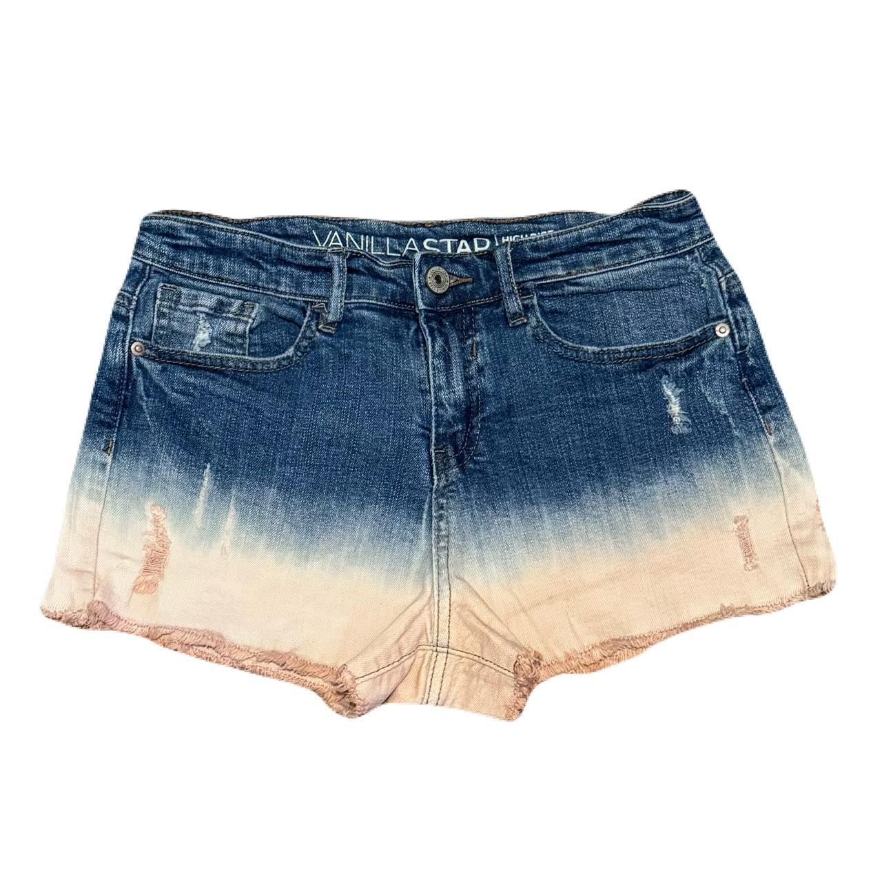 Vanilla Star Shorts Mid Rise Shortie Blue and Pink... - Depop