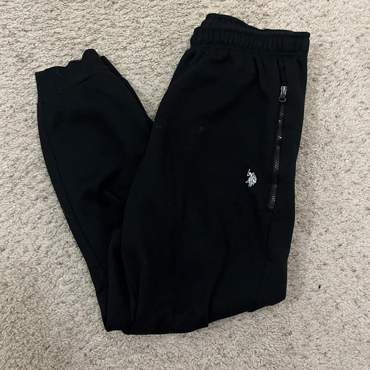 Black and White Polo sweatpants. SIZE Large. Super... - Depop