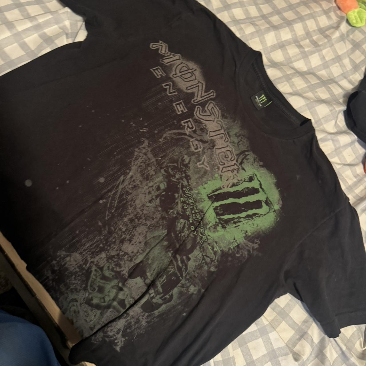 Y2K monster energy t-shirt Size L Msg for any... | Depop