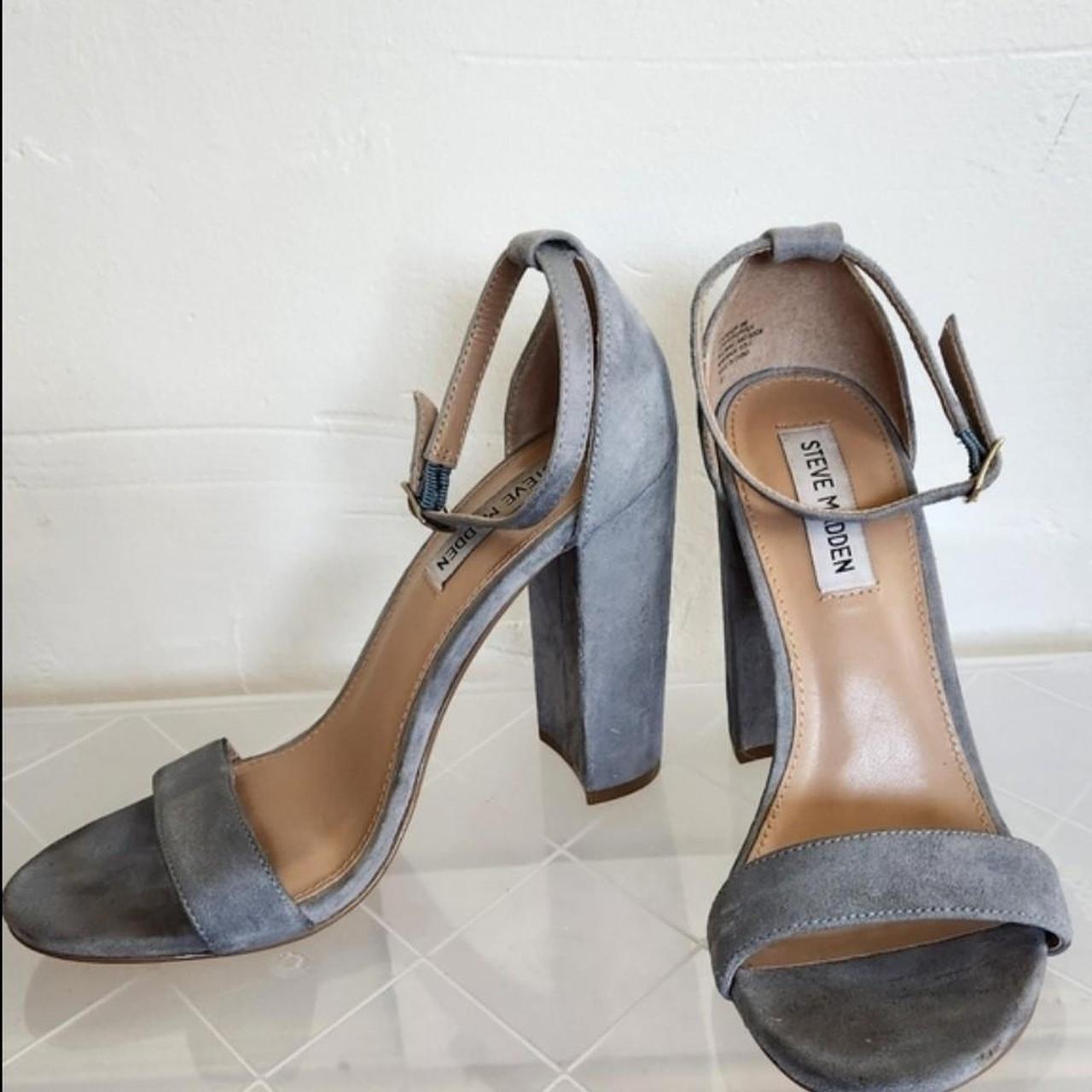 Steve Madden suede Carson heels in baby blue. ... - Depop