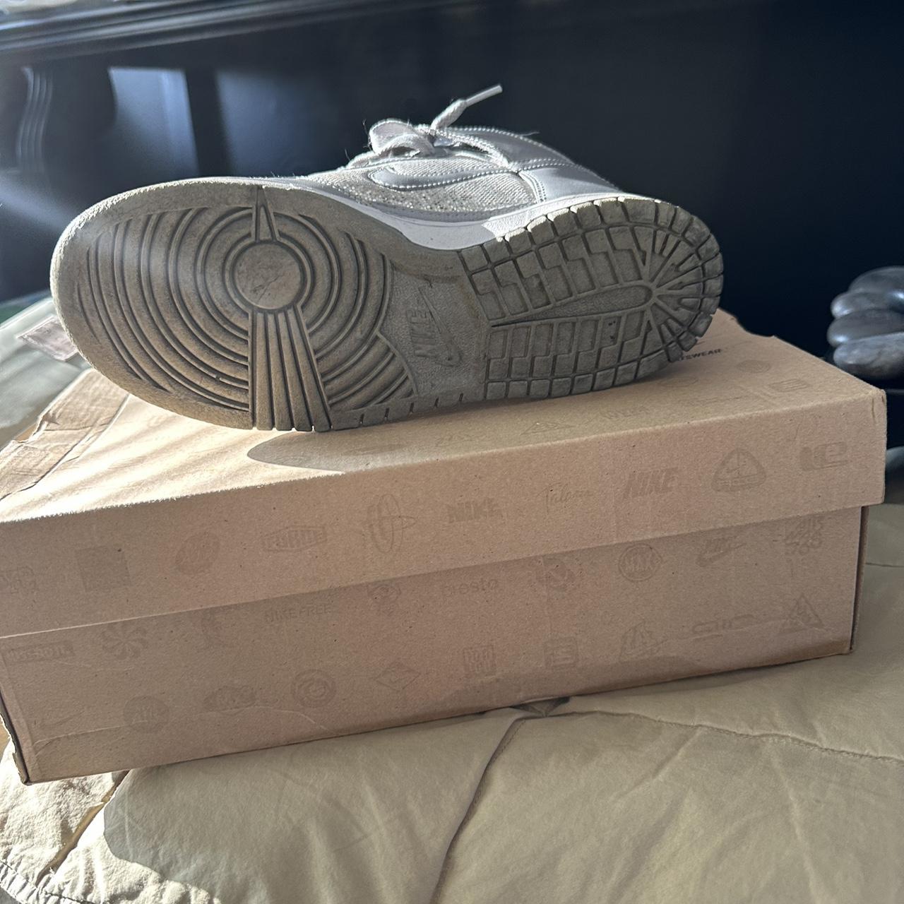 Nike Dunk High Sparkle in silver and white,... - Depop