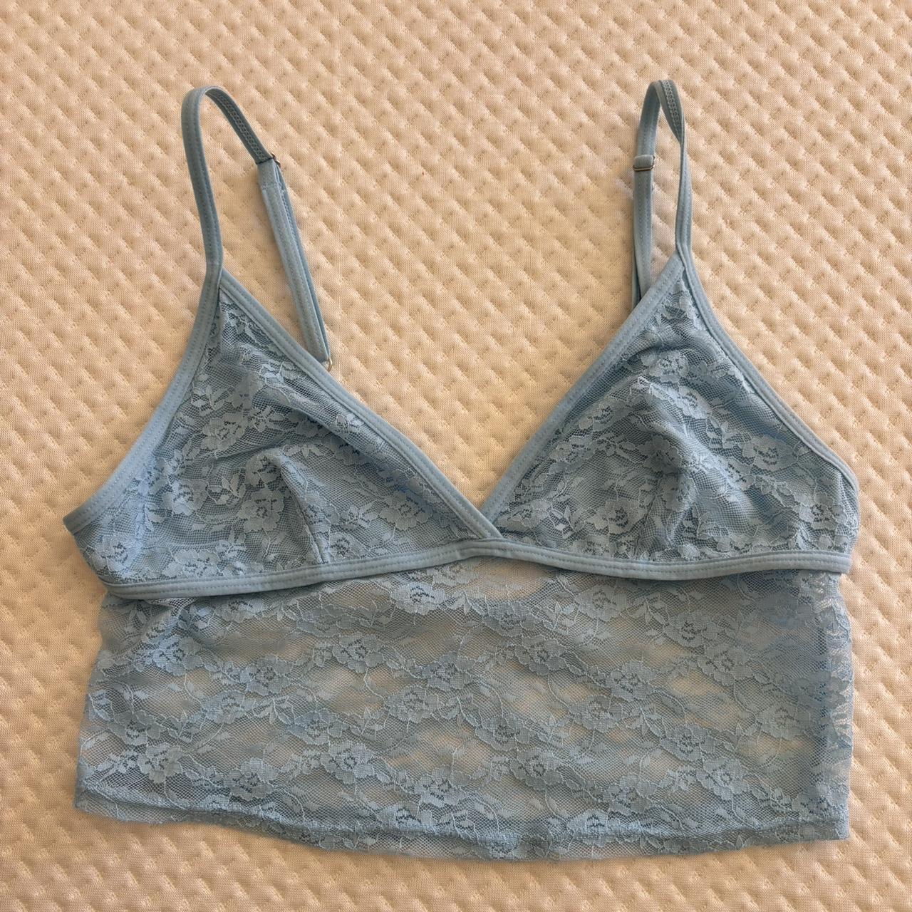 Urban outfitters blue lace bralette top with... - Depop