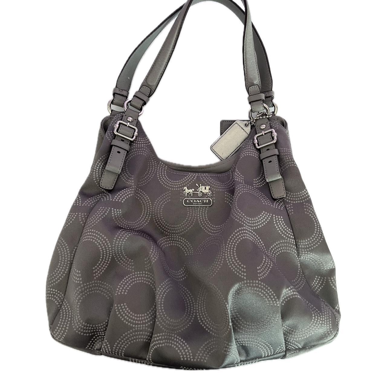 COACH Madison Dotted Op Art Grey Sateen Leather... - Depop