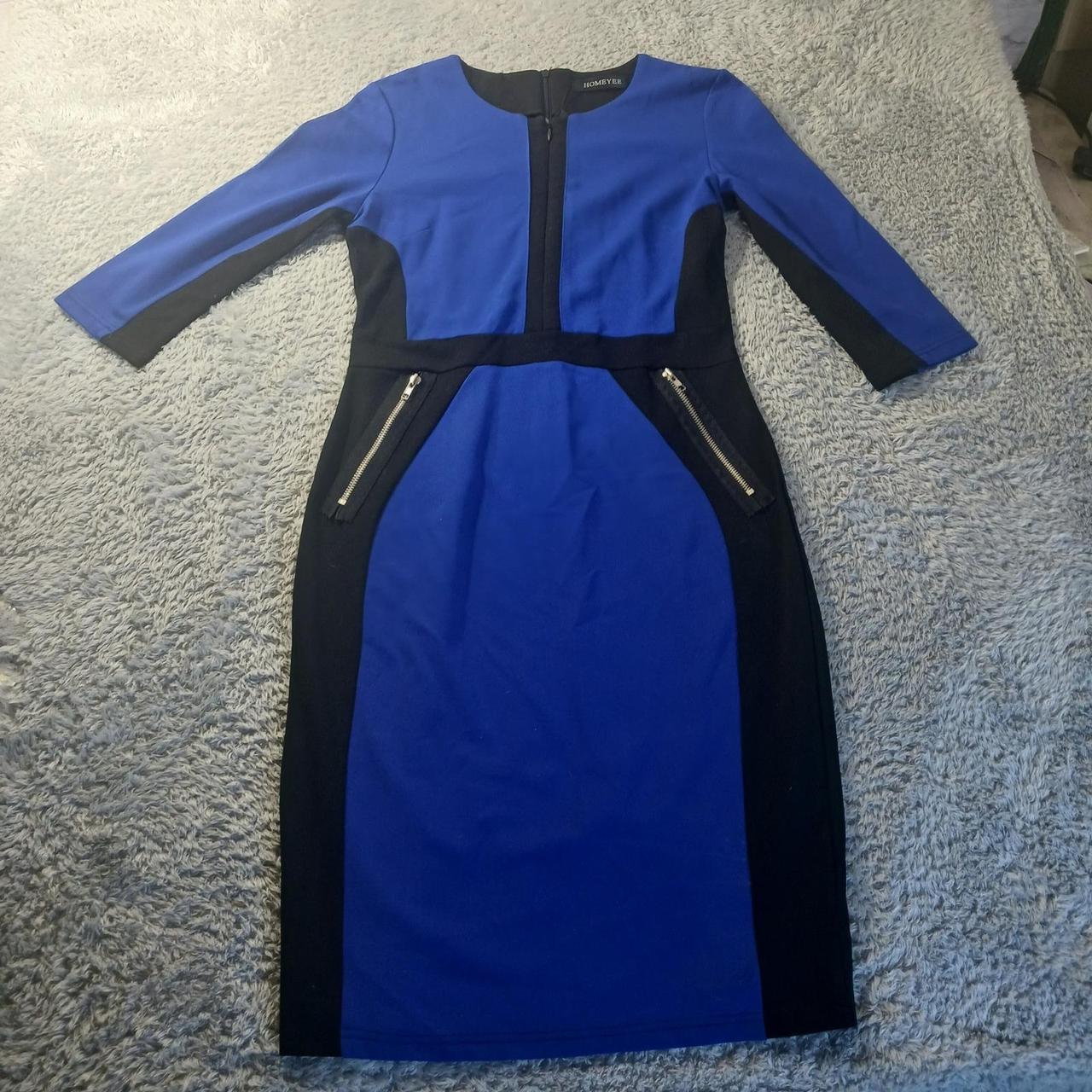 HOME YEE Color Block Sheath Dress Zipper Accents... | Depop