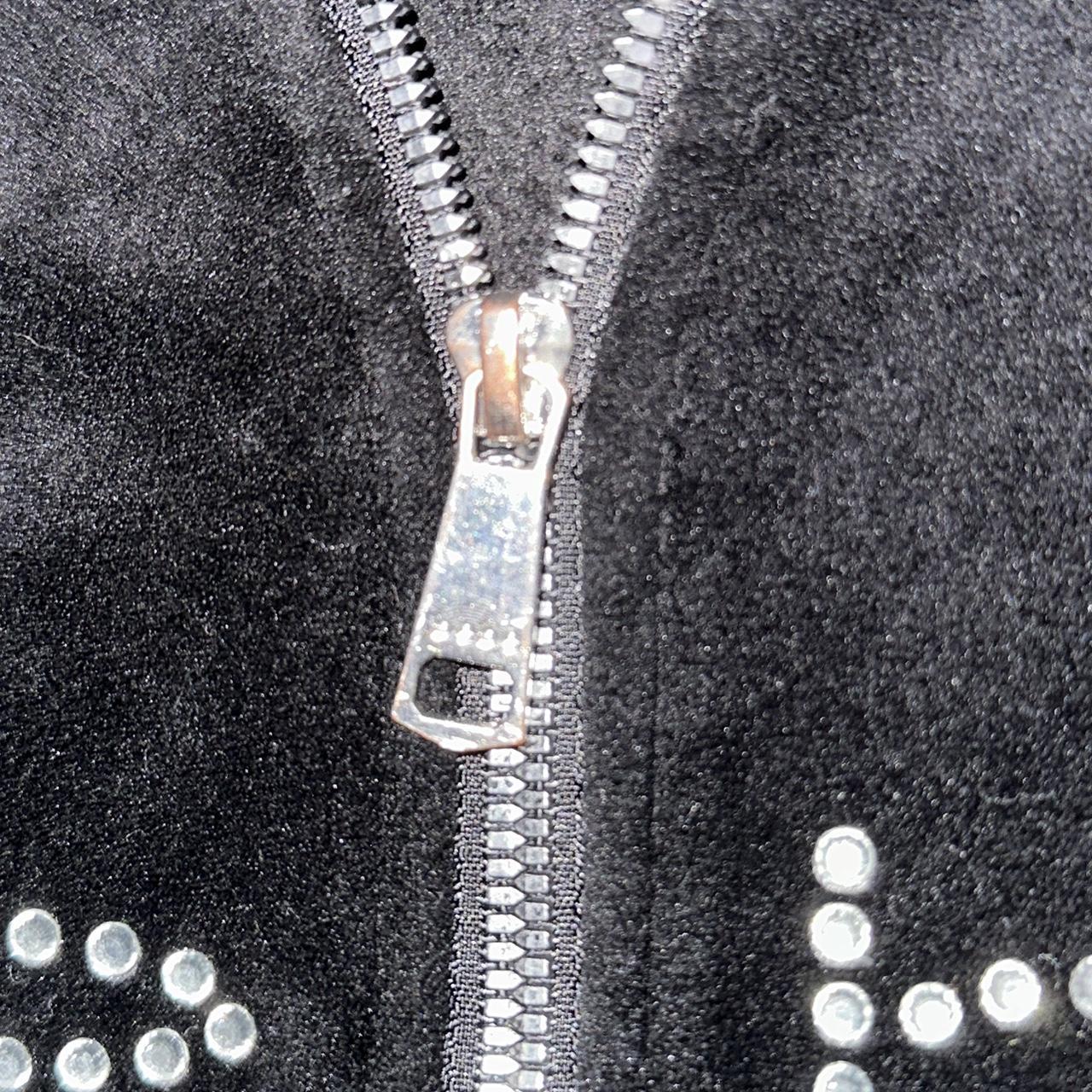 Bebe velour rhinestone zip up💋 size large but could... - Depop