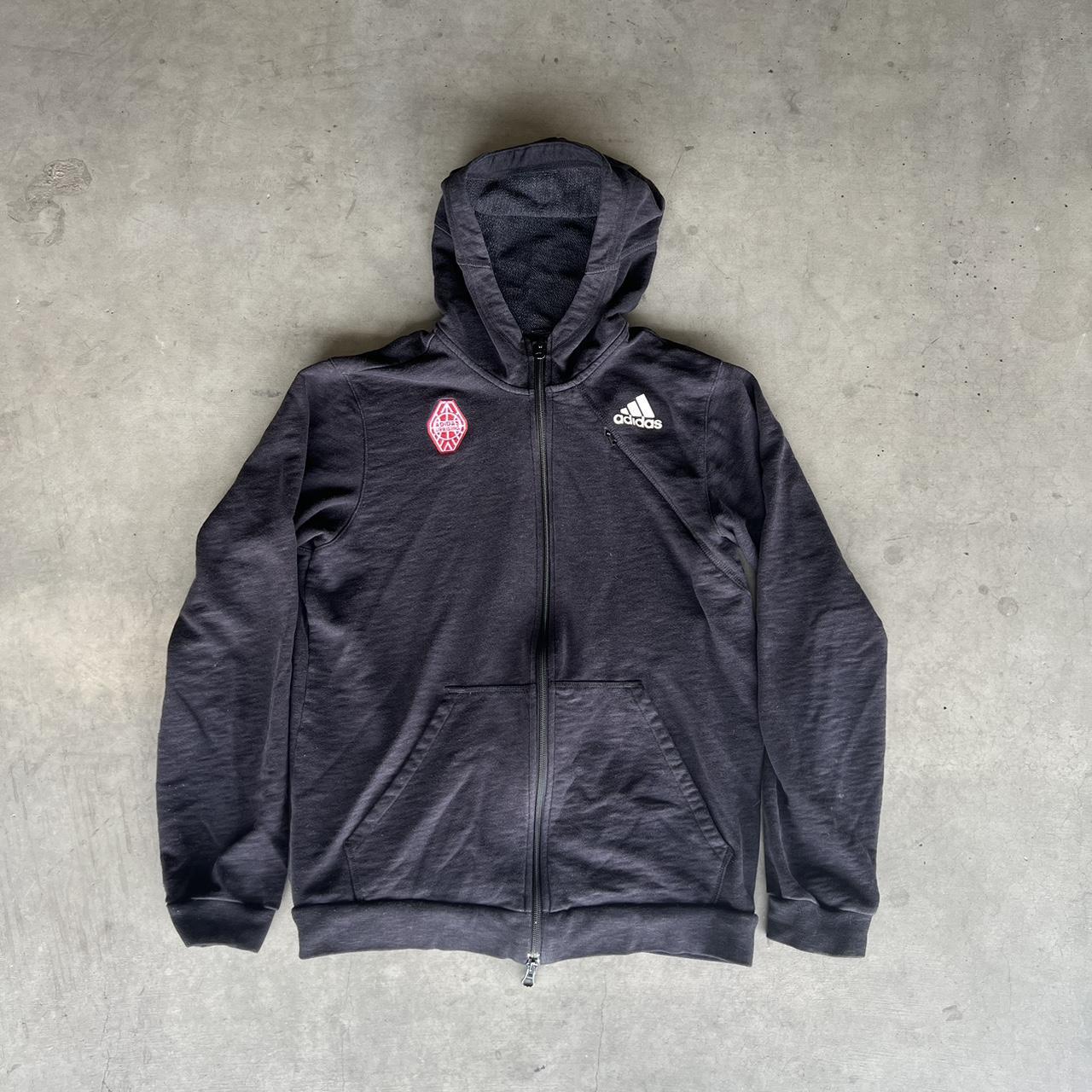 Adidas uprising black zip up jacket Size M #adidas... - Depop