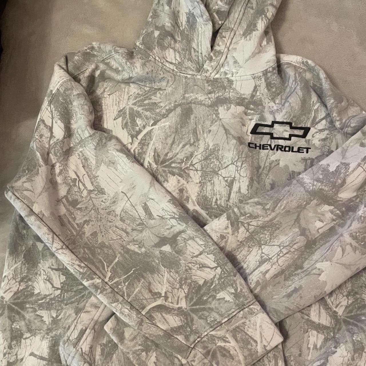 camo chevrolet hollister hoodie, size small no... | Depop