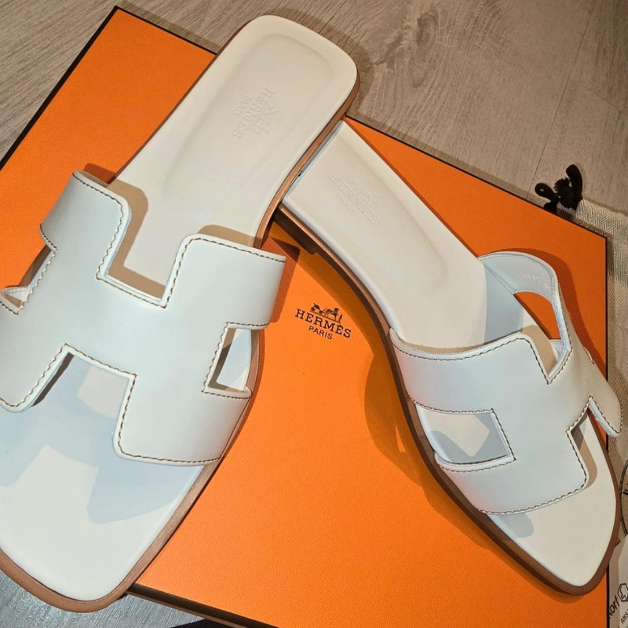 Hermes Slippers White NEW New Hermes Slipper in size... - Depop