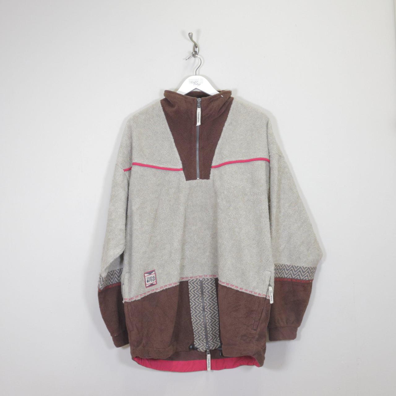 Vintage Think Pink fleece in brown. Best fits... - Depop