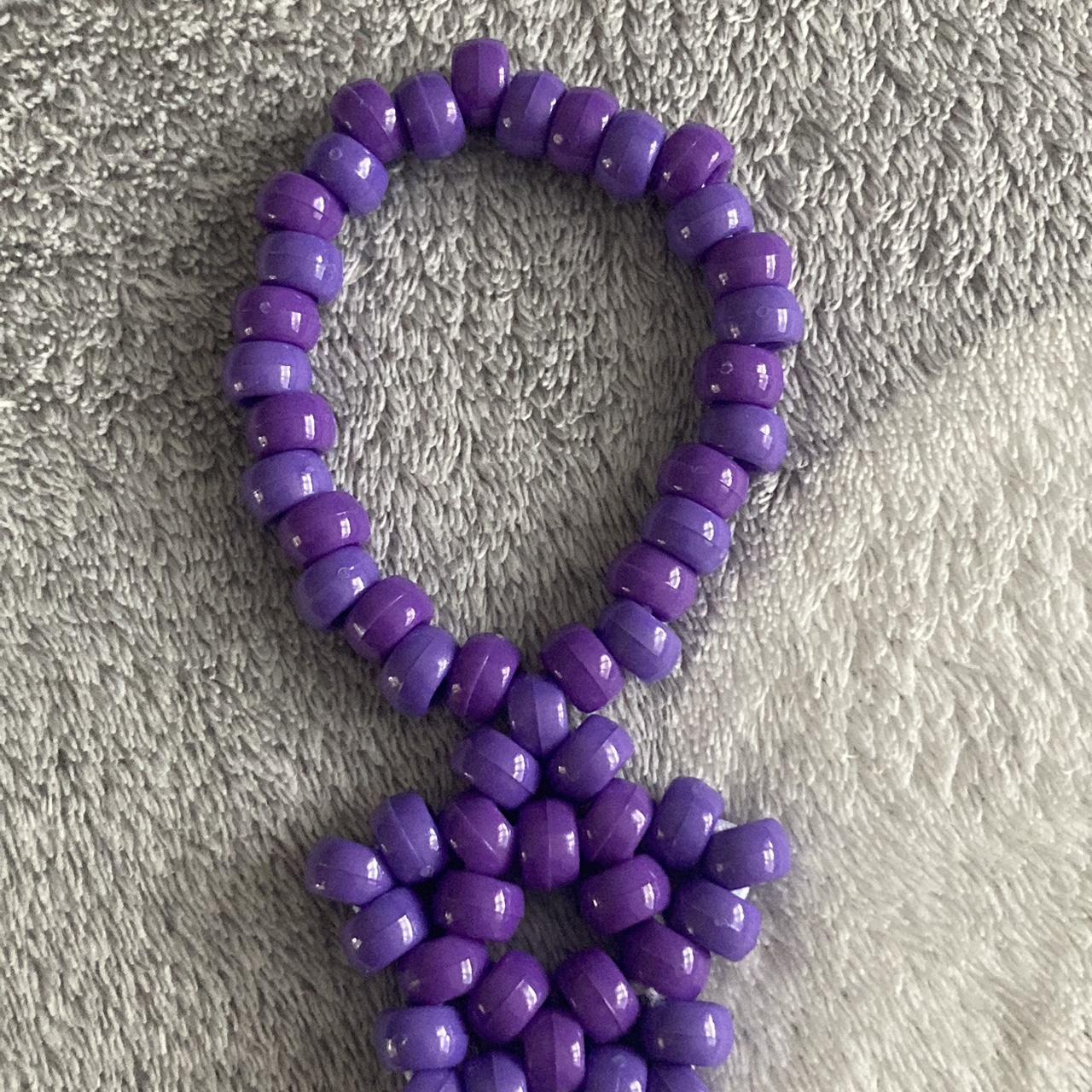 Purple kandi/pony bead star bracelet #kandi #bracelet - Depop