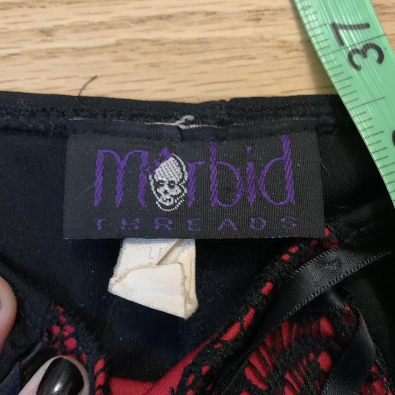 Vintage 90s 2000s Morbid Threads black and red lace... - Depop