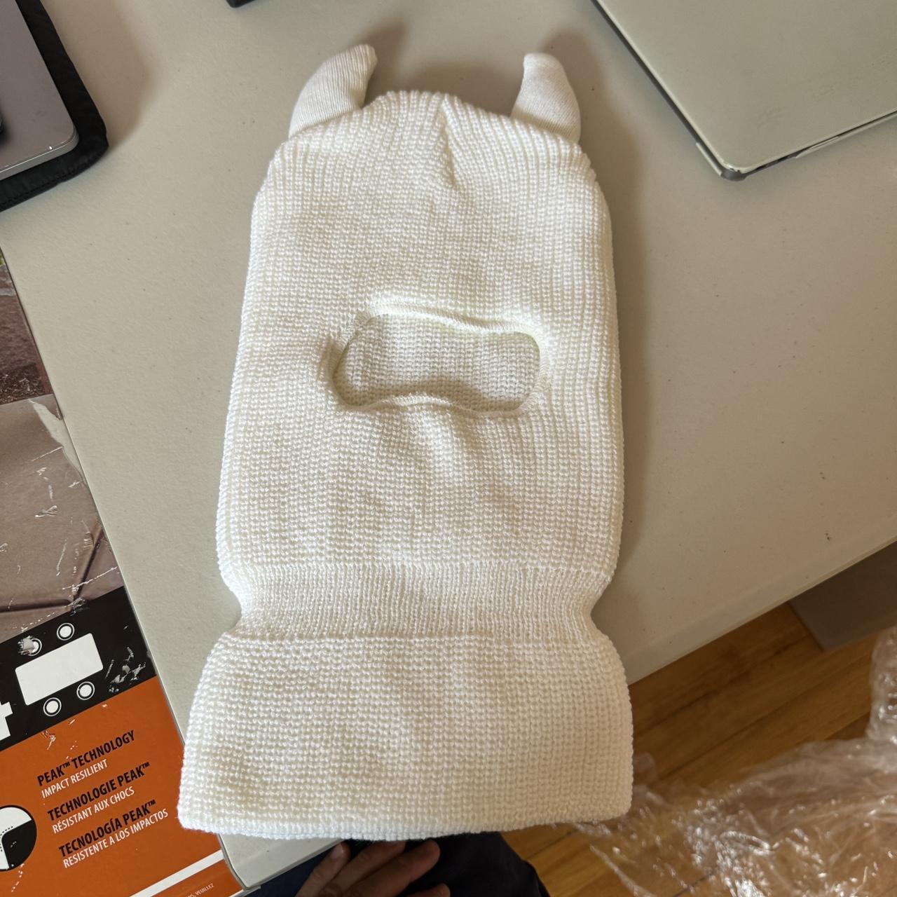 White Horns Devil Ski mask - Depop