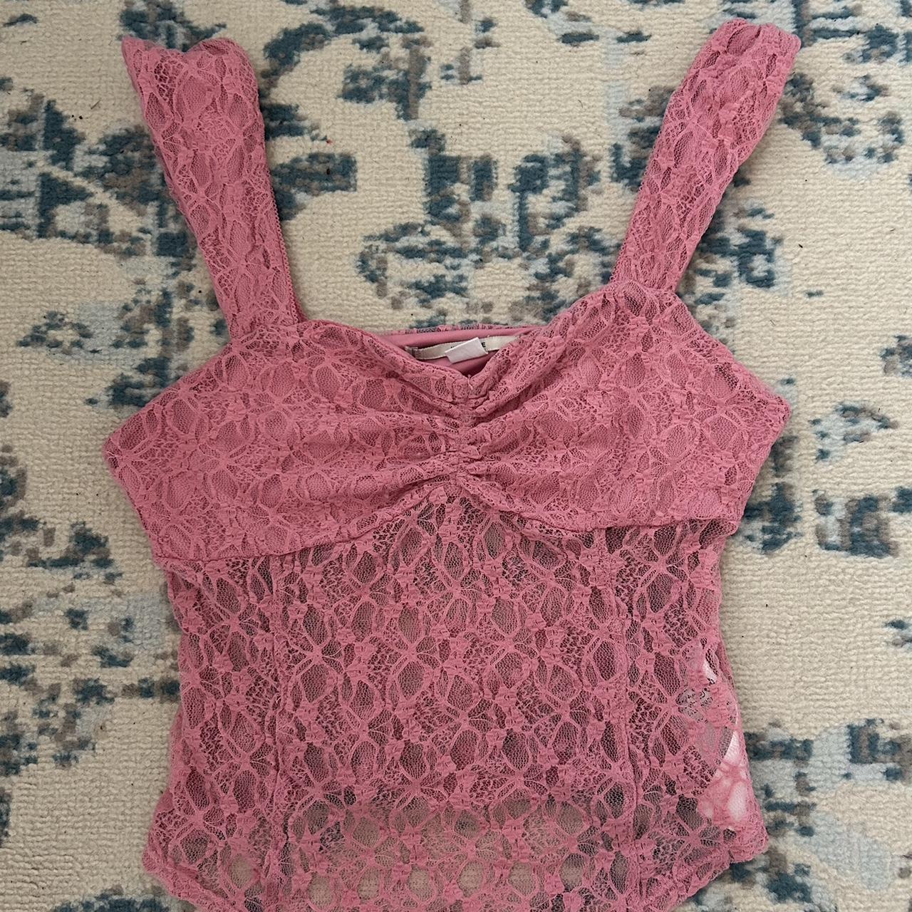 Cute pink going out top 💓🌸🌺 Lacey with a kinda of... - Depop