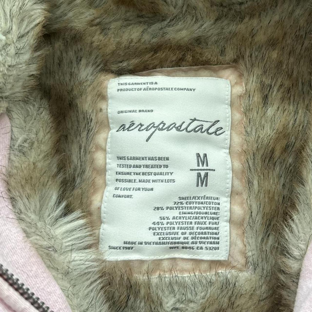 Vintage Aeropostale Pink Fur Lined Zip Up Hoodie... | Depop