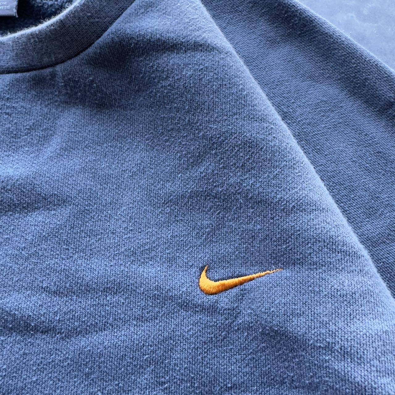 Vintage Y2K Nike Orange Swoosh Mens Large Pullover... | Depop