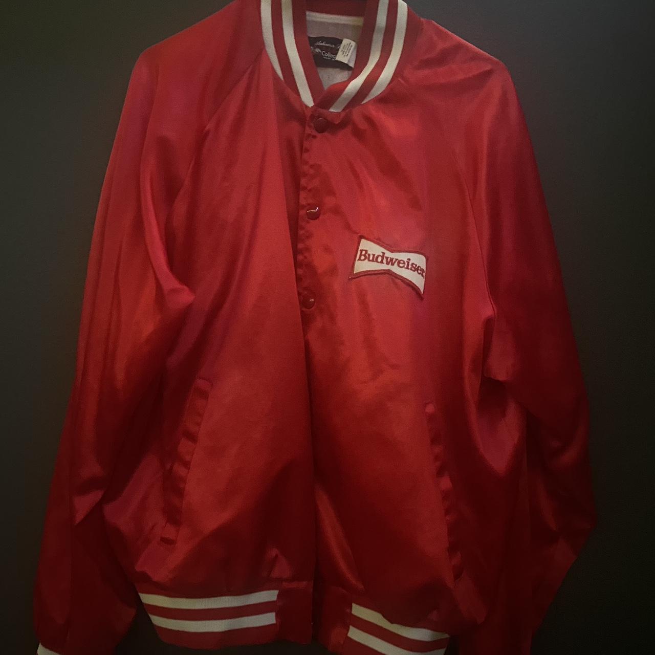 Budweiser red varsity type jacket NOT leather It’s... - Depop