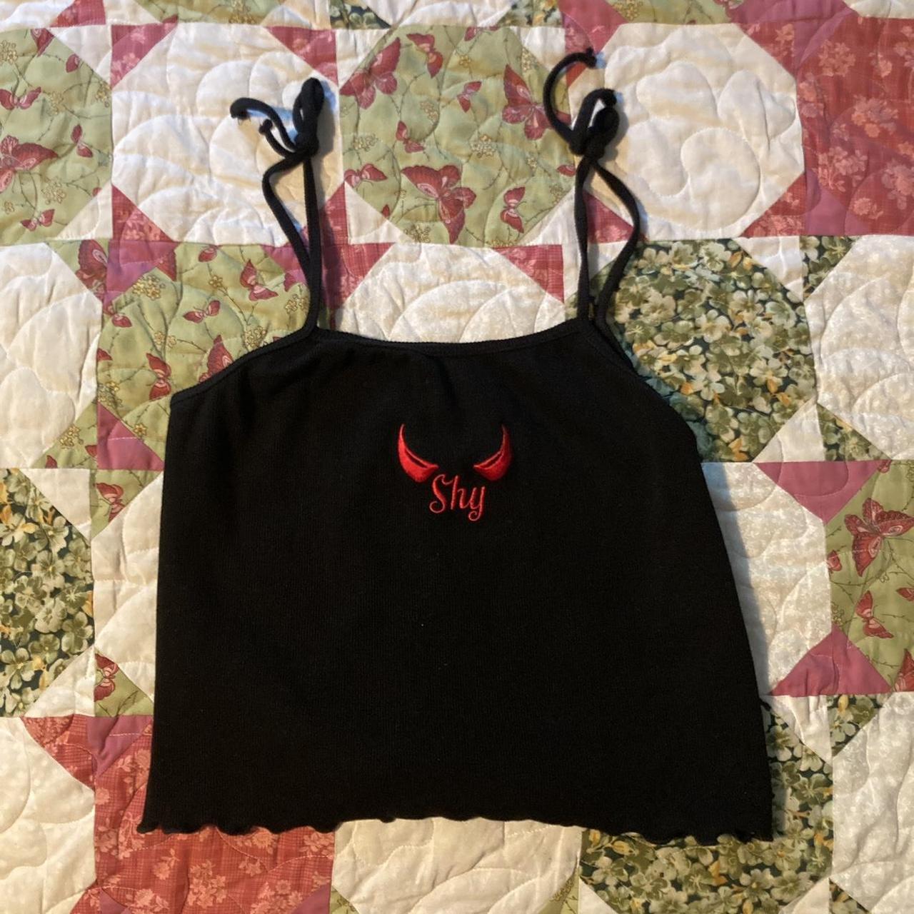 “Shy” tank with #lettucehem and tie straps 😈 #Ribbed... - Depop