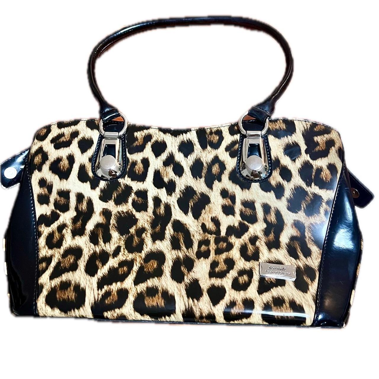 Shiny lacquered leopard handbag by Serenade, Beverly... - Depop