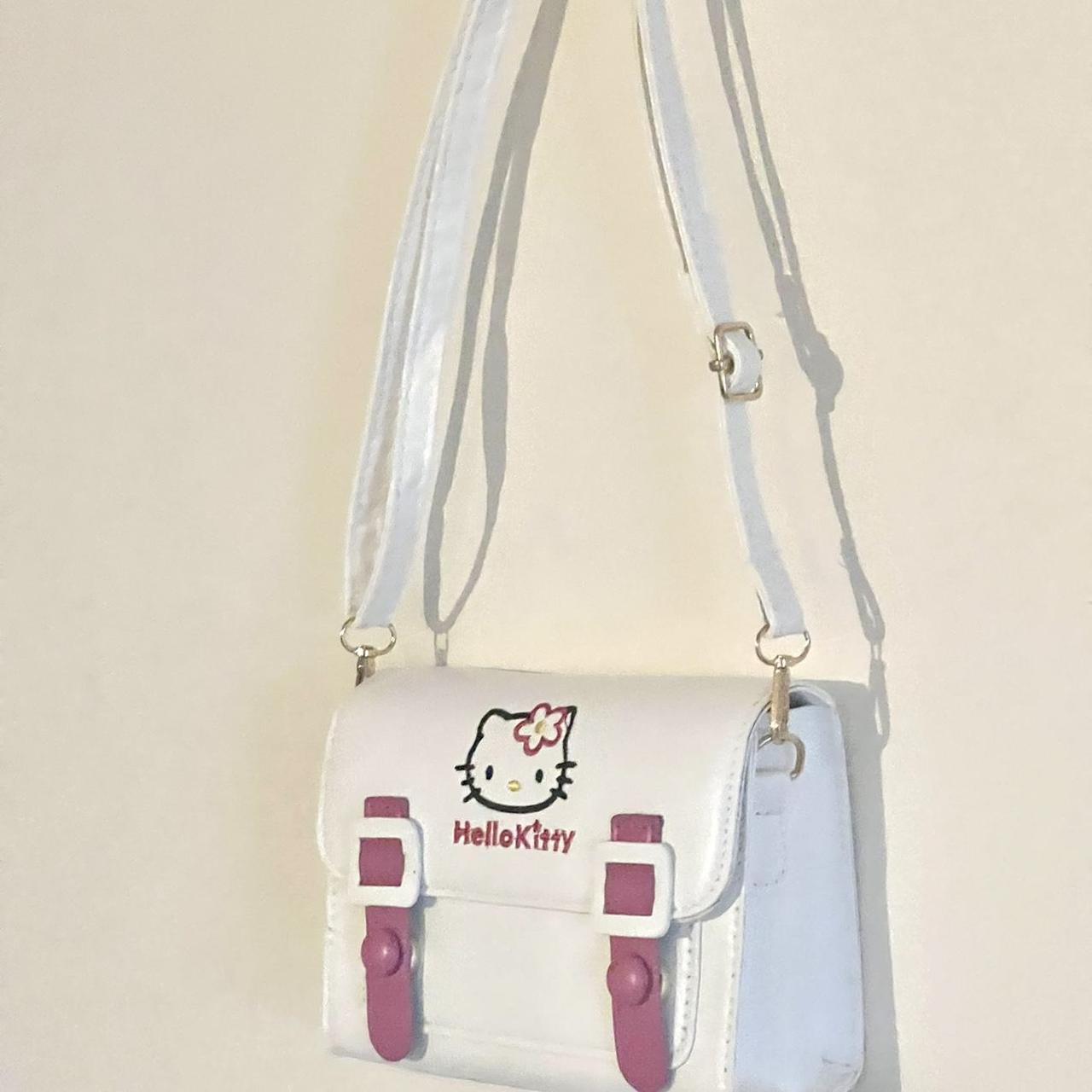Cute small Hello Kitty white and pink bag - with... | Depop