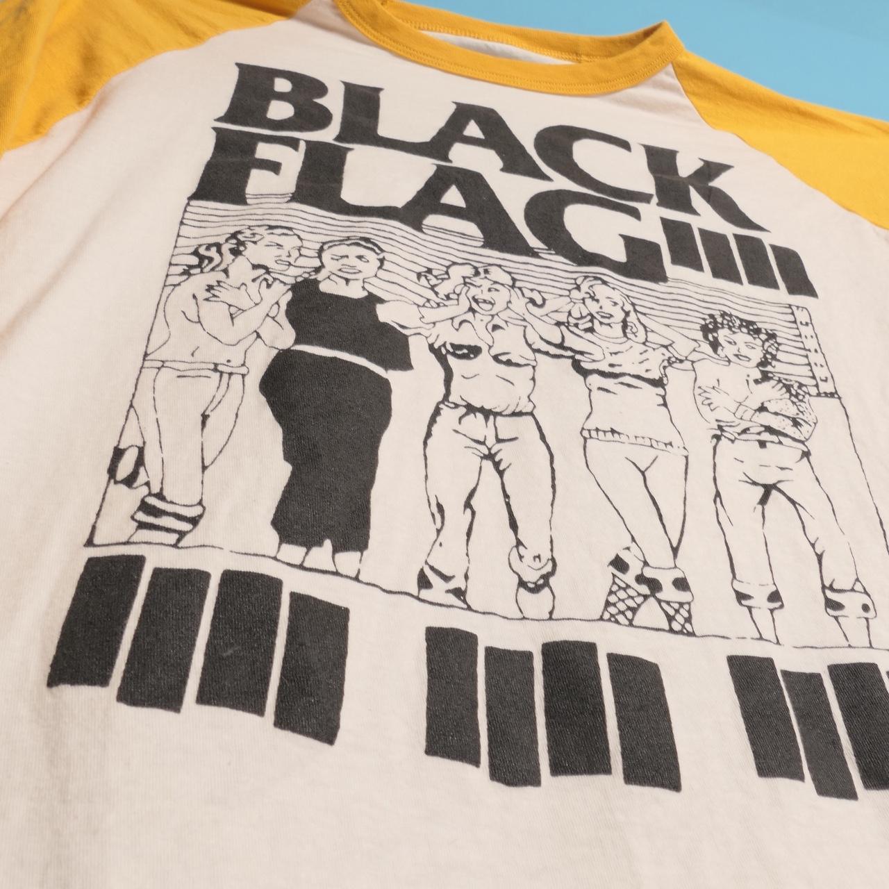 Black Flag Baseball Raglan Band Tee Shirt Art by... | Depop