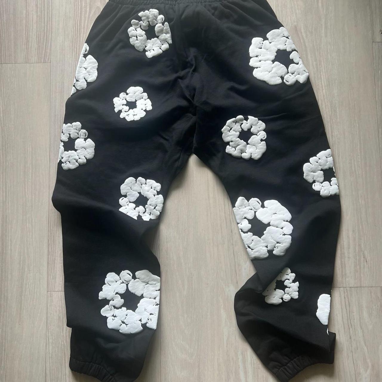 Large Denim Tear Sweatpants - Depop