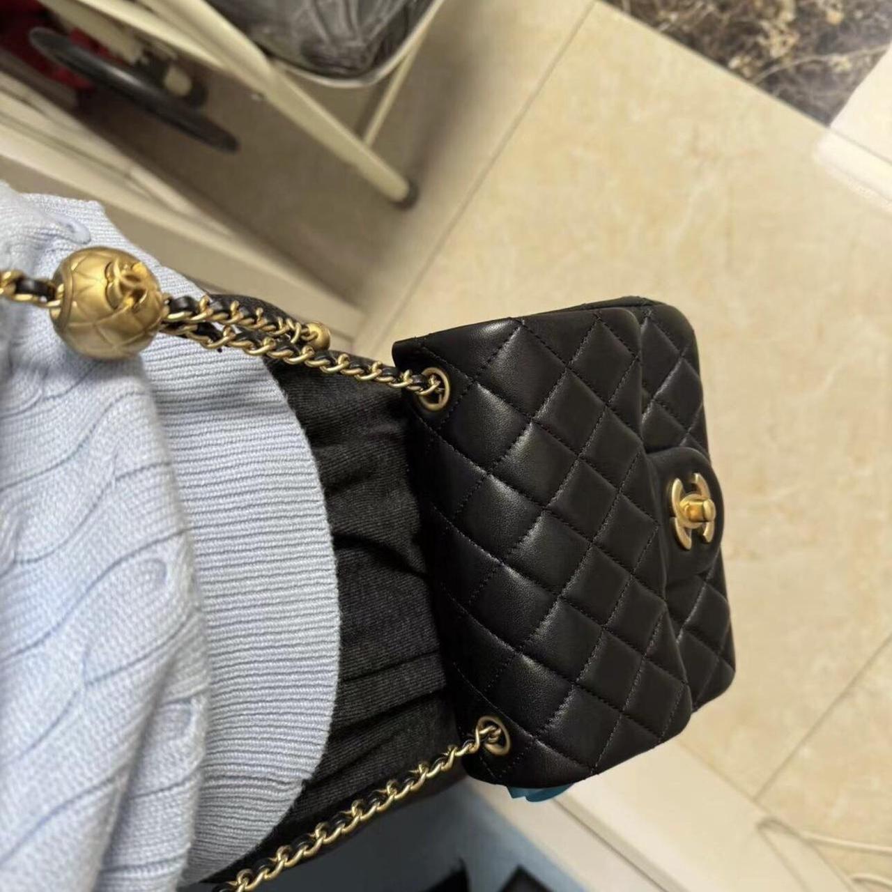 CHANEL Small Golden Ball CF Fang Fatty Classic... - Depop